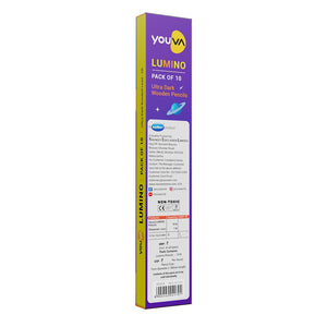 Youva Lumino Pencil | Pack of 10 | Neon Triangular Pencil with eraser